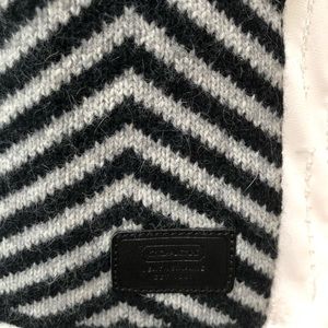Coach | Accessories | Coach Black And Gray Striped Wool Scarf | Poshmark